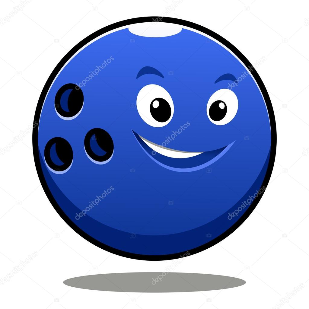 Happy colourful blue cartoon bowling ball Stock Vector Image by ...