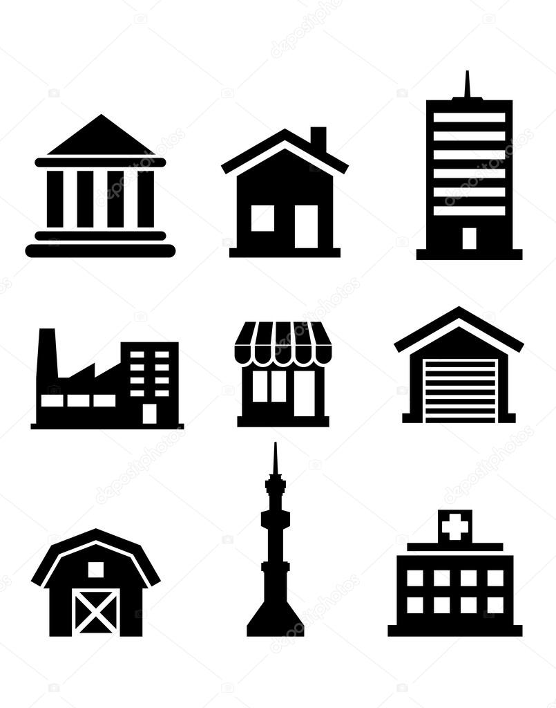 Buildings and architectural icons — Stock Vector © Seamartini #42299357