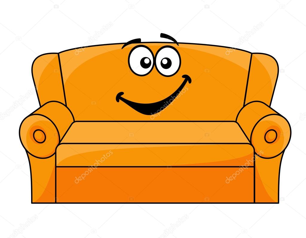Cartoon upholstered couch Stock Vector by ©Seamartini 43181537