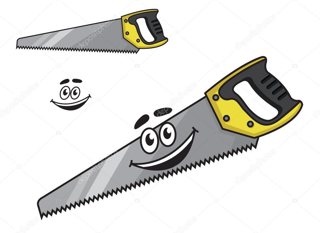 Serrucho de dibujos animados con una sonrisa feliz — Archivo Imágenes ...