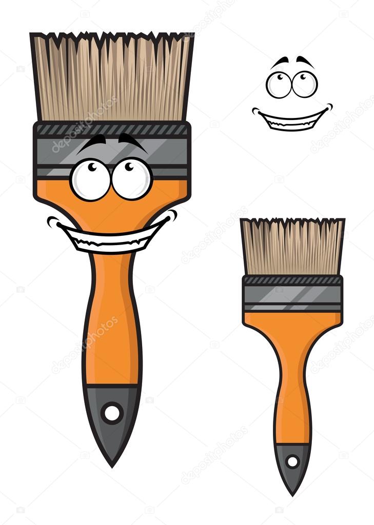 brocha de dibujos animados con una amplia sonrisa — Vector de stock ...