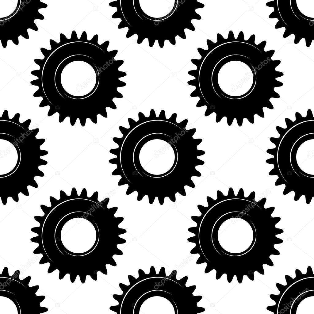 Black seamless gears or cogwheels pattern Stock Vector Image by ...