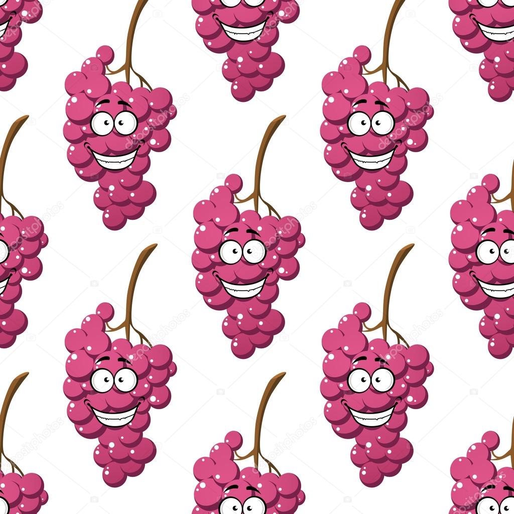 dibujos animados racimos de patrones sin fisuras las uvas — Archivo ...