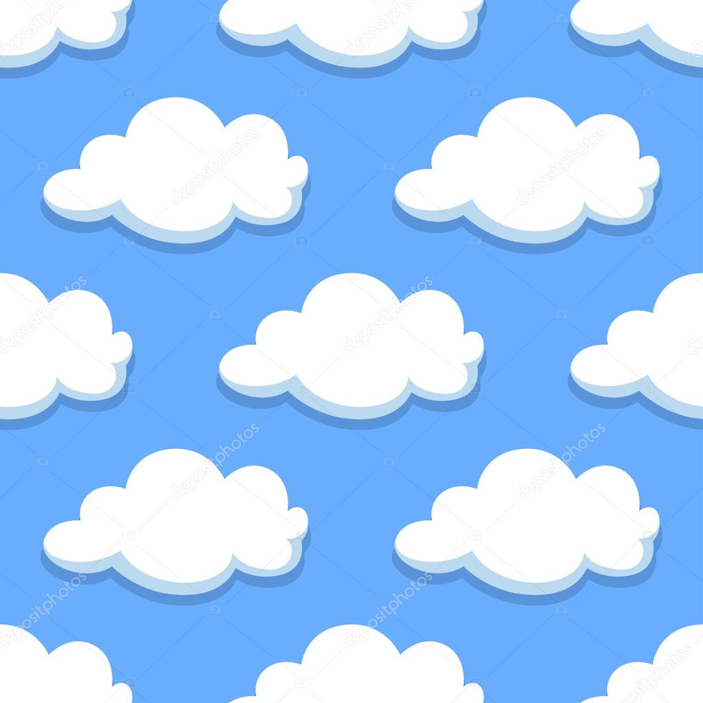 Sky seamless pattern with white clouds Stock Vector Image by ...