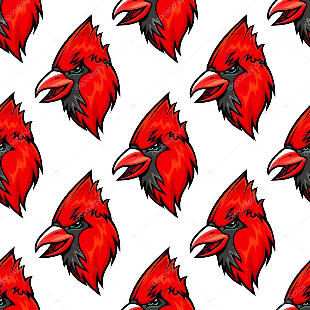 Red cardinal bird seamless pattern Stock Vector Image by ©Seamartini ...