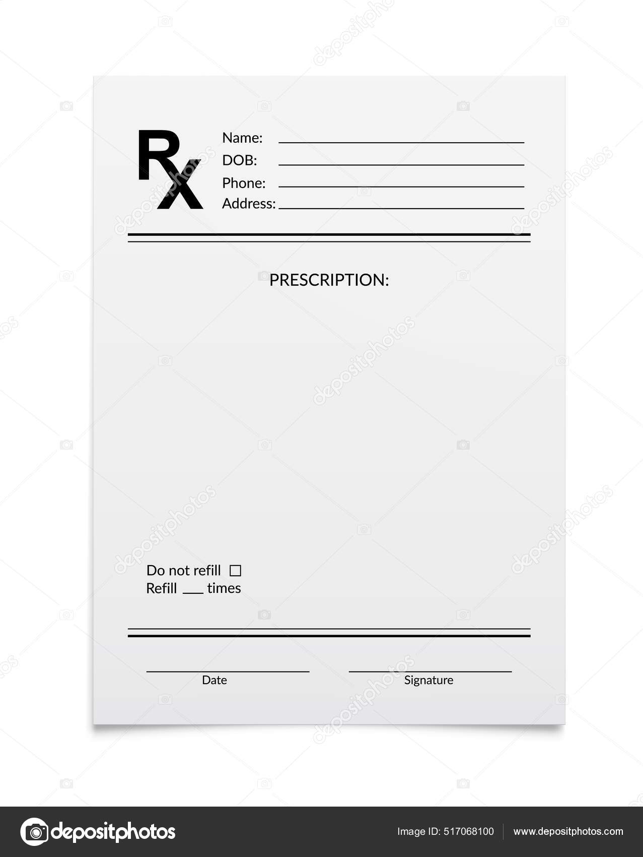 Formulir Resep Medis Farmasi Dan Lembar Vektor Kertas Realistis Rumah ...