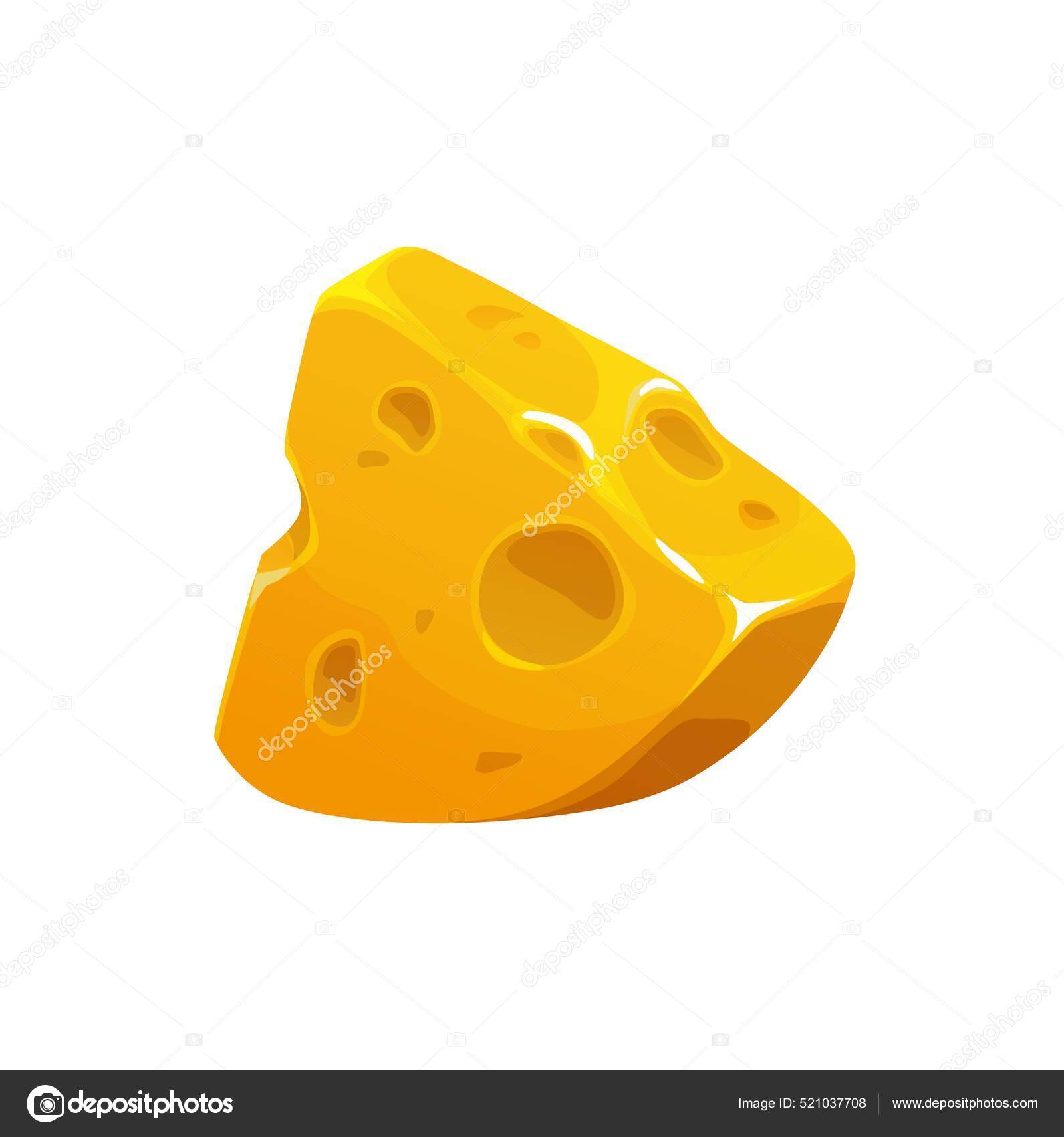 Cartoon Maasdam Dutch Swiss Cheese Vector Triangular Pyramid Yellow ...