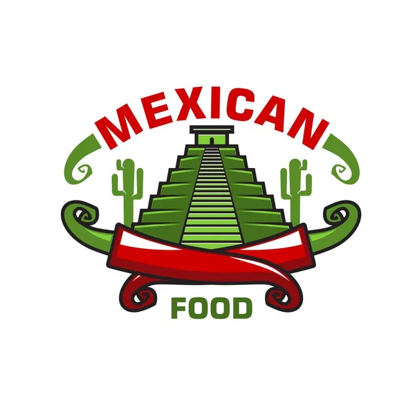 Icono de la cocina mexicana con los aztecas o pirámide antigua maya ...