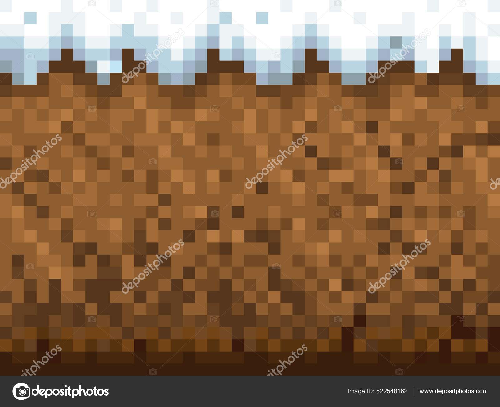 Ice Snow Ground Blocks Pattern Cubic Pixel Game Background Winter Stock ...