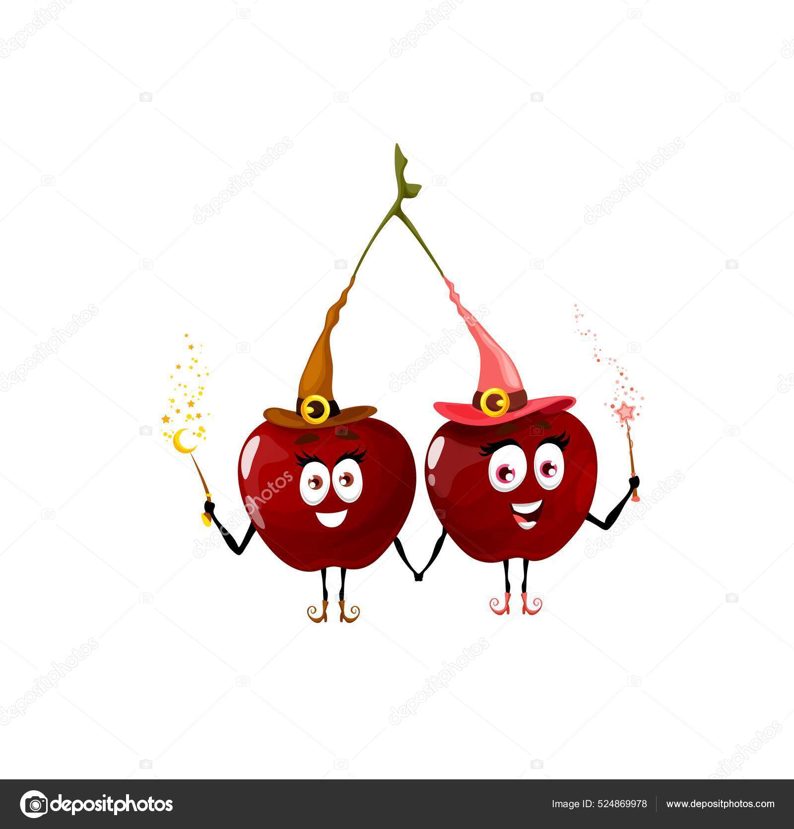 Fairy Cherry Twins Wizard Berry Sorcerer Fruits Cartoon Character ...
