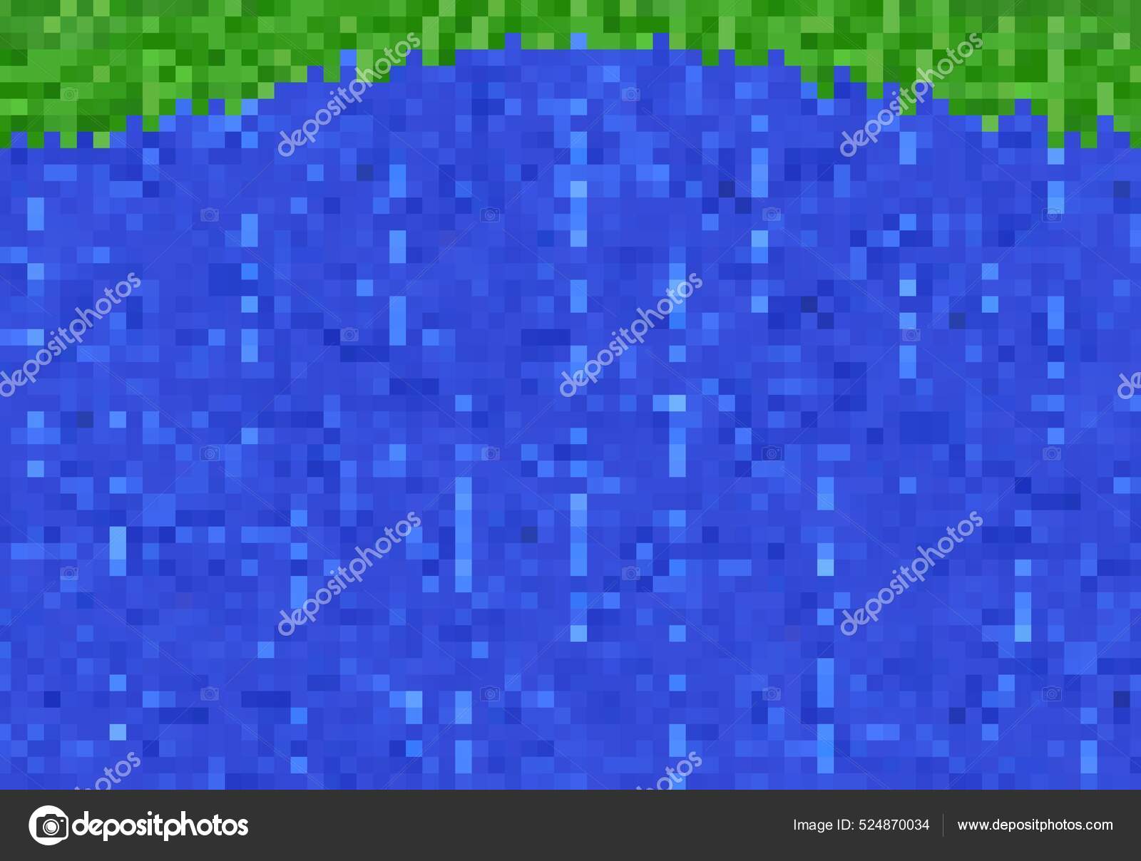 River Water Lake Waterfall Cascade Cubic Pixel Game Blocks Pattern ...