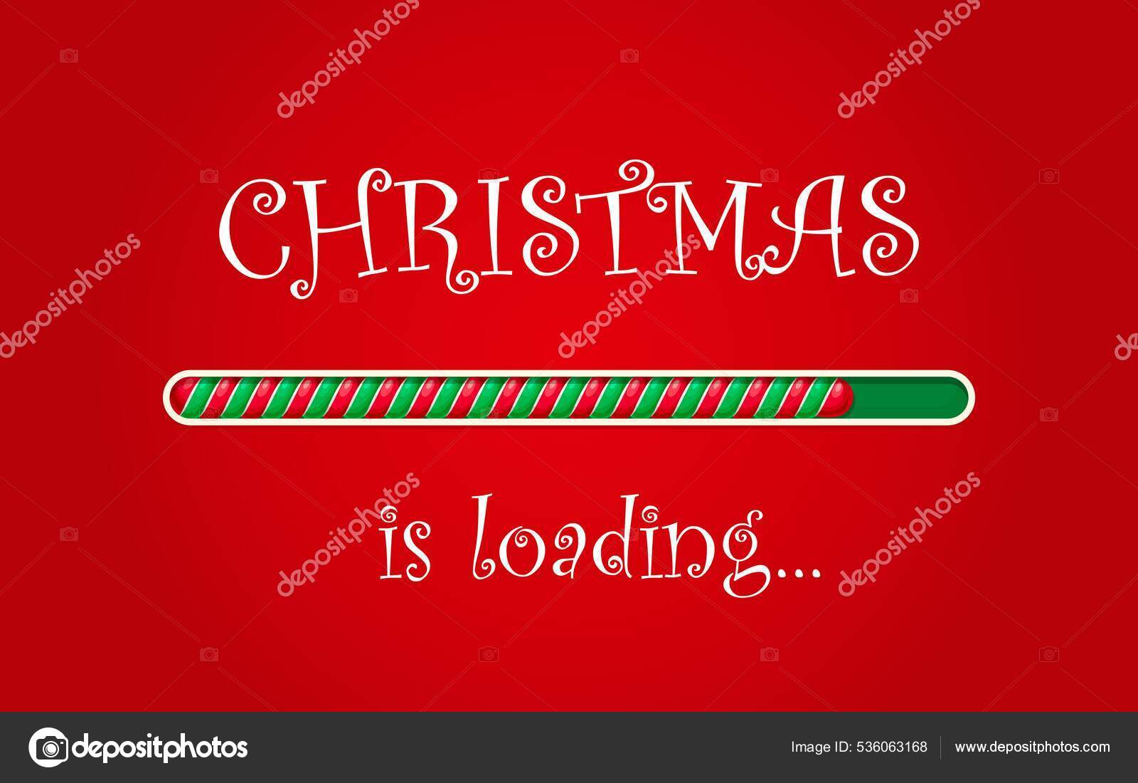 Christmas Loading Candy Cane Progress Bar Xmas Load Status Vector Stock ...