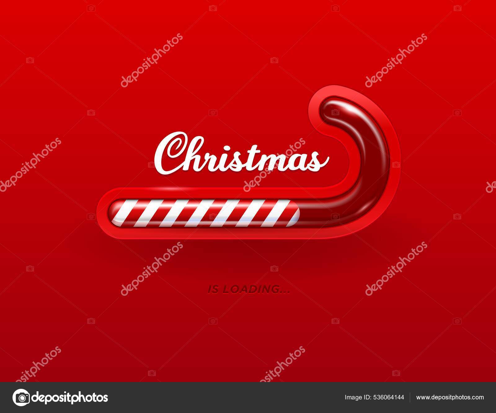 Christmas Loading Candy Cane Vector Progress Bar Xmas Red White Stock ...