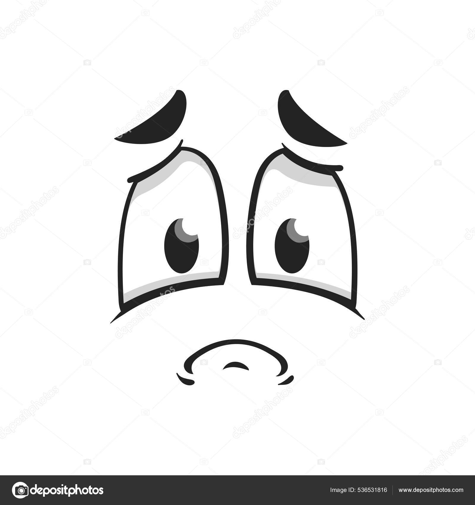 Cara Triste Dibujos Animados Mirada Quejumbrosa Vector Personaje Emoji ...