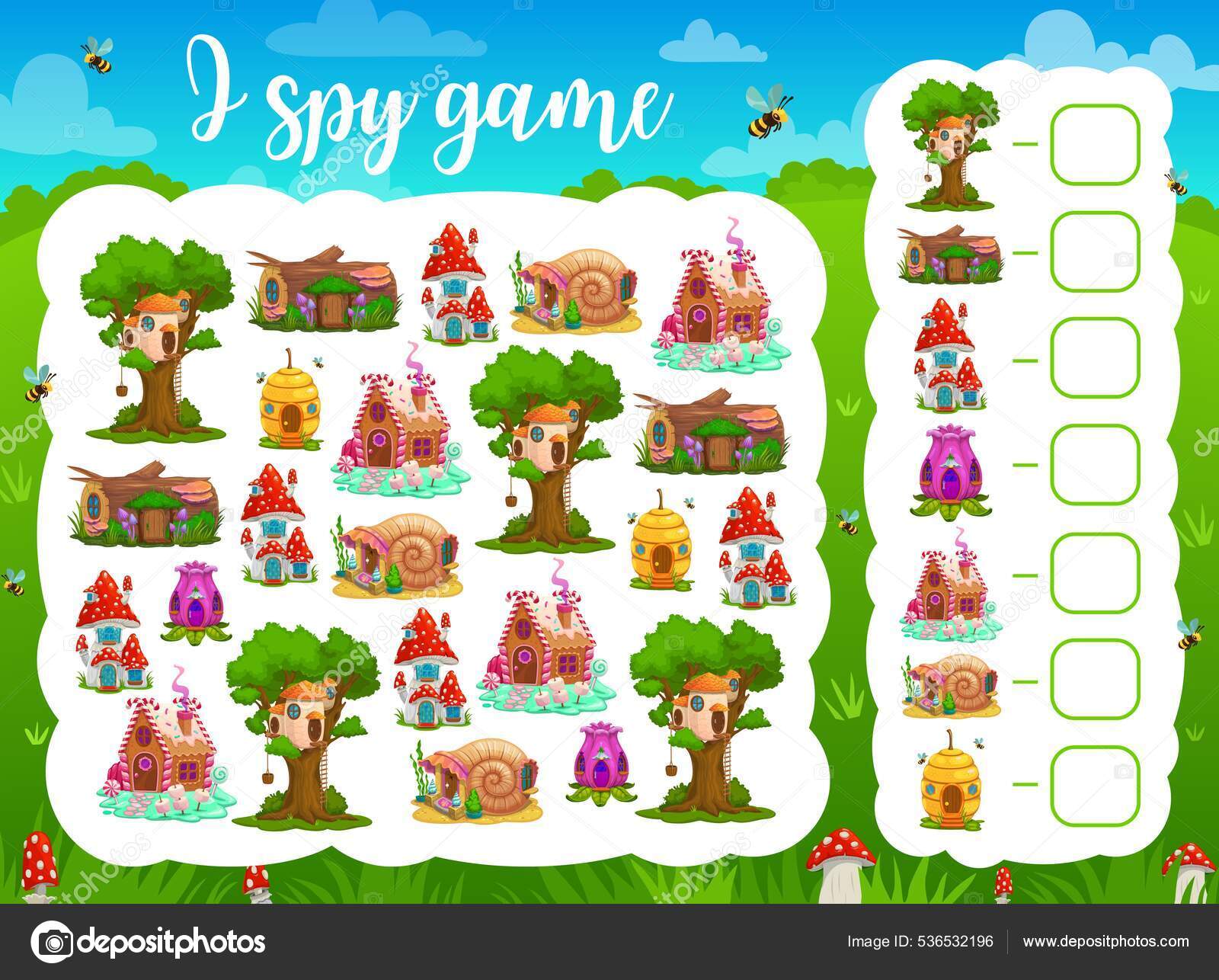 Spy Game Flower Acorn Shell Beehive Mushroom Caramel Nest Stump Stock ...