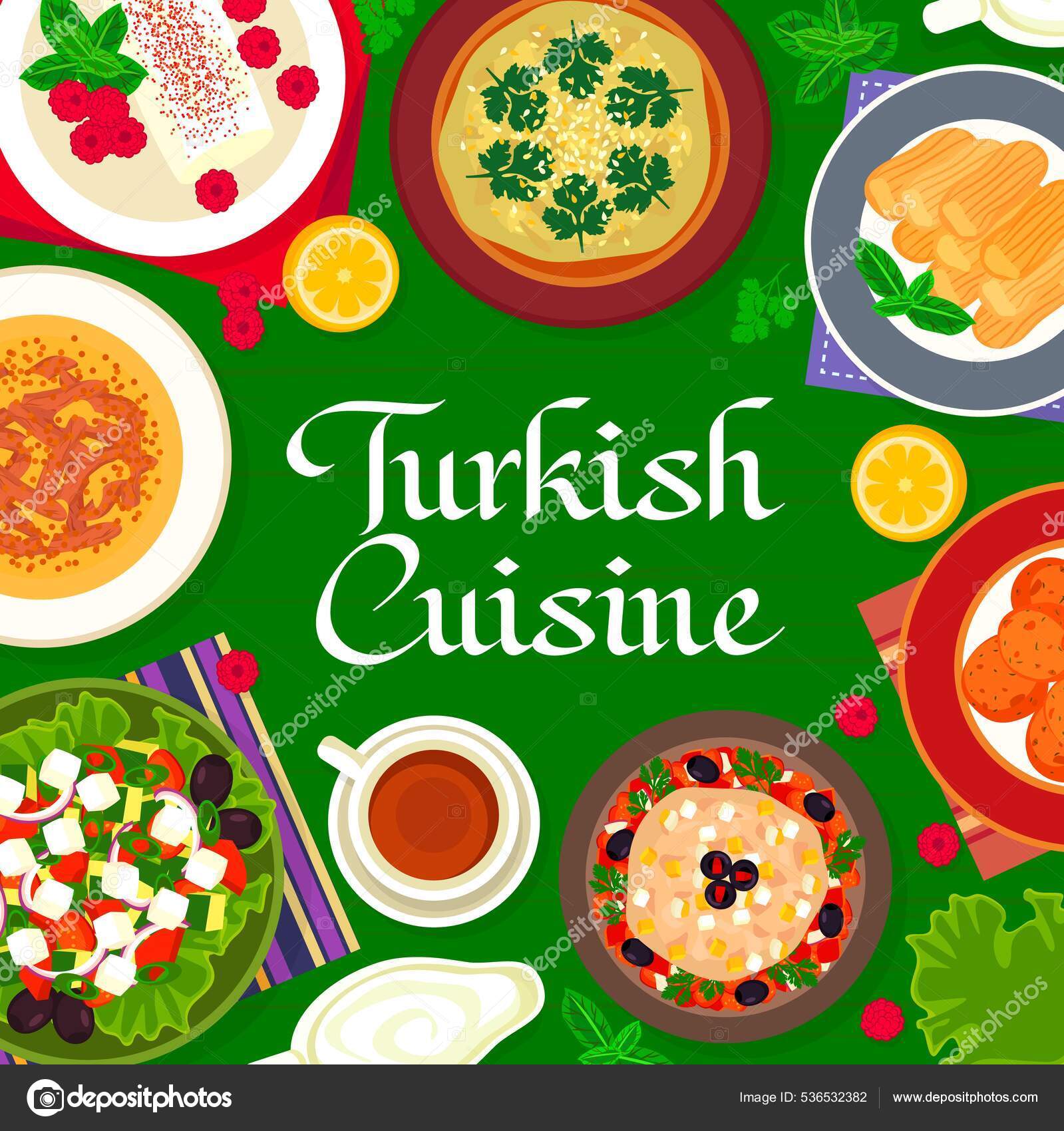 Turkish Cuisine Menu Cover Template Turkey Food Dishes Dinner Meals ...