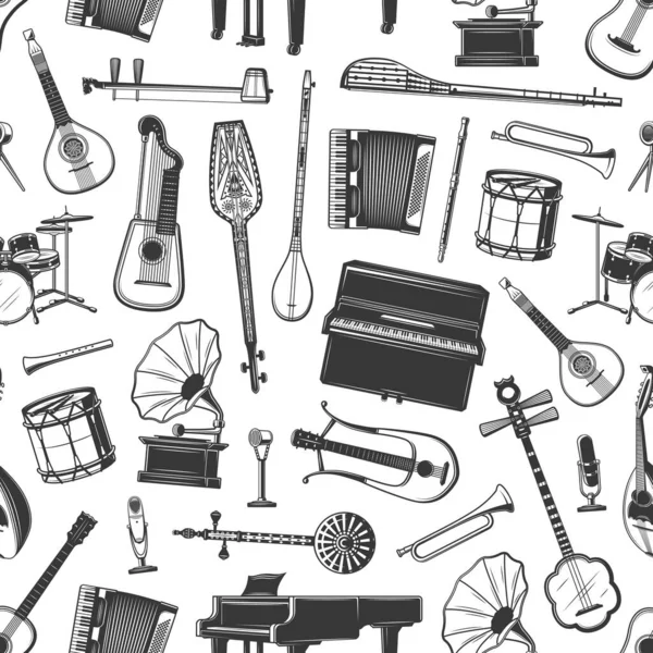 Seamless musical instruments pattern background Stock Vector Image by ...