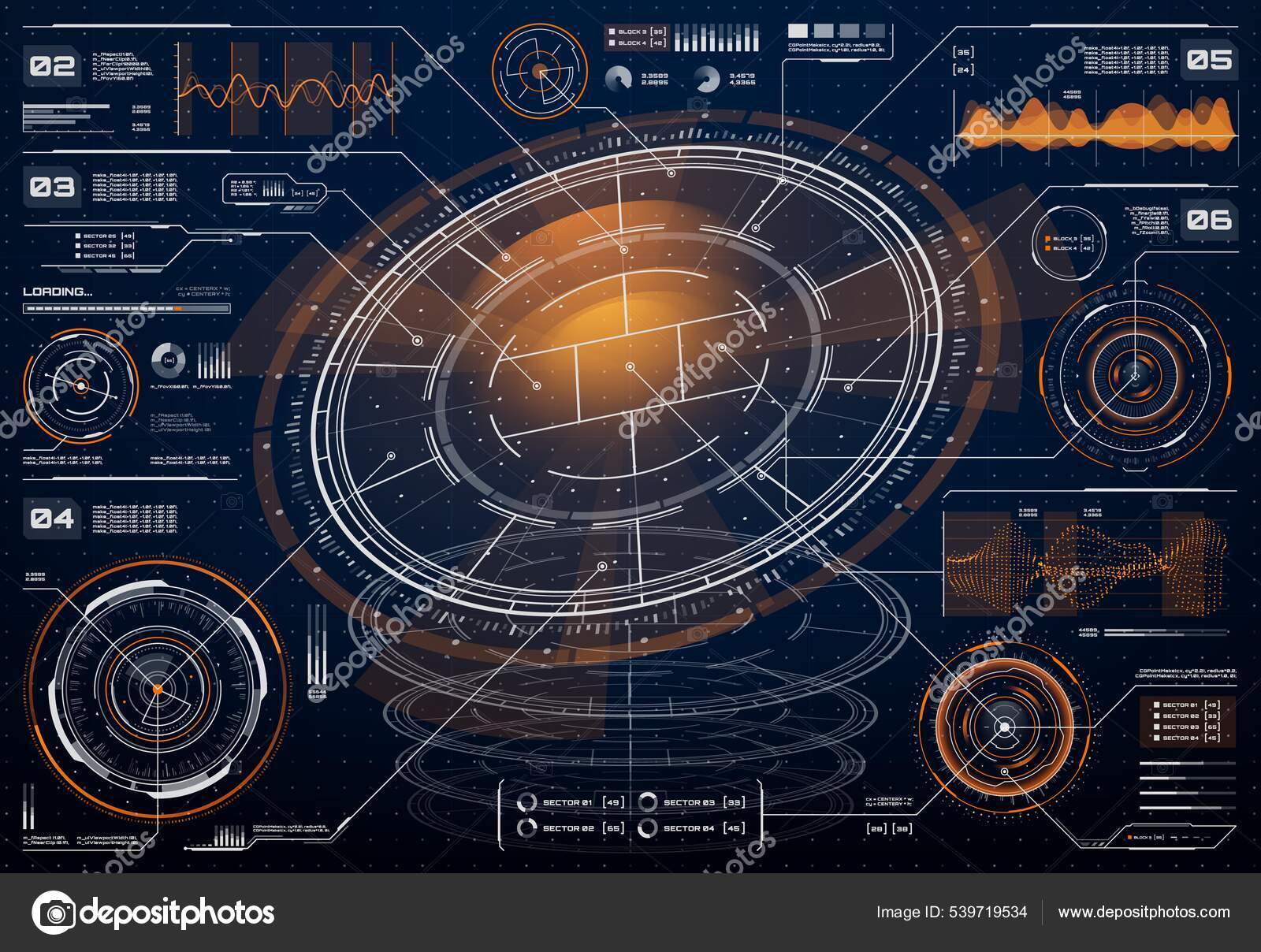 Hud Futuristic User Digital Screen Interface Business Technology ...