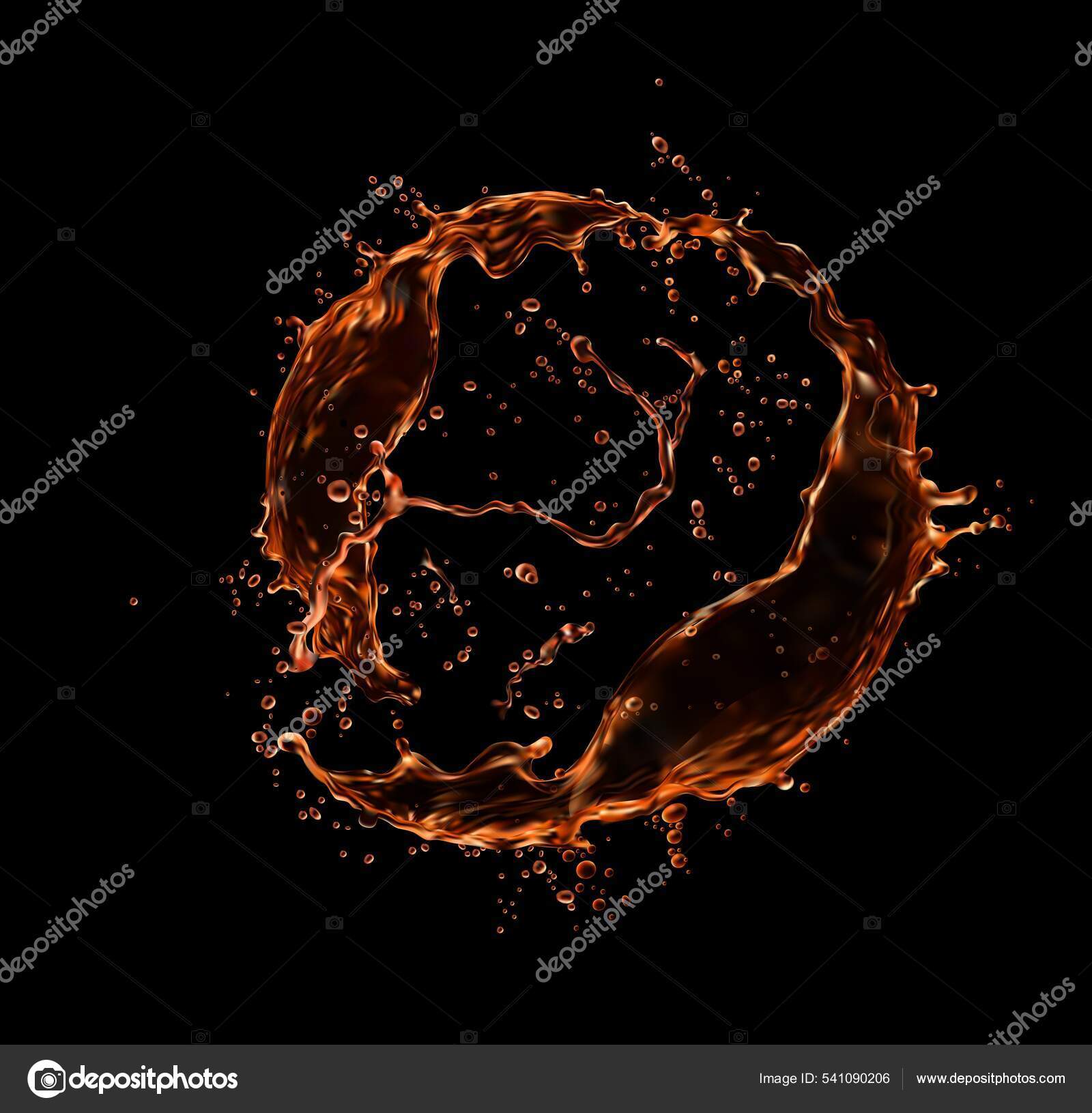 Cola Whiskey Drink Splash Soda Beverage Alcohol Flow Vector Dark Stock ...