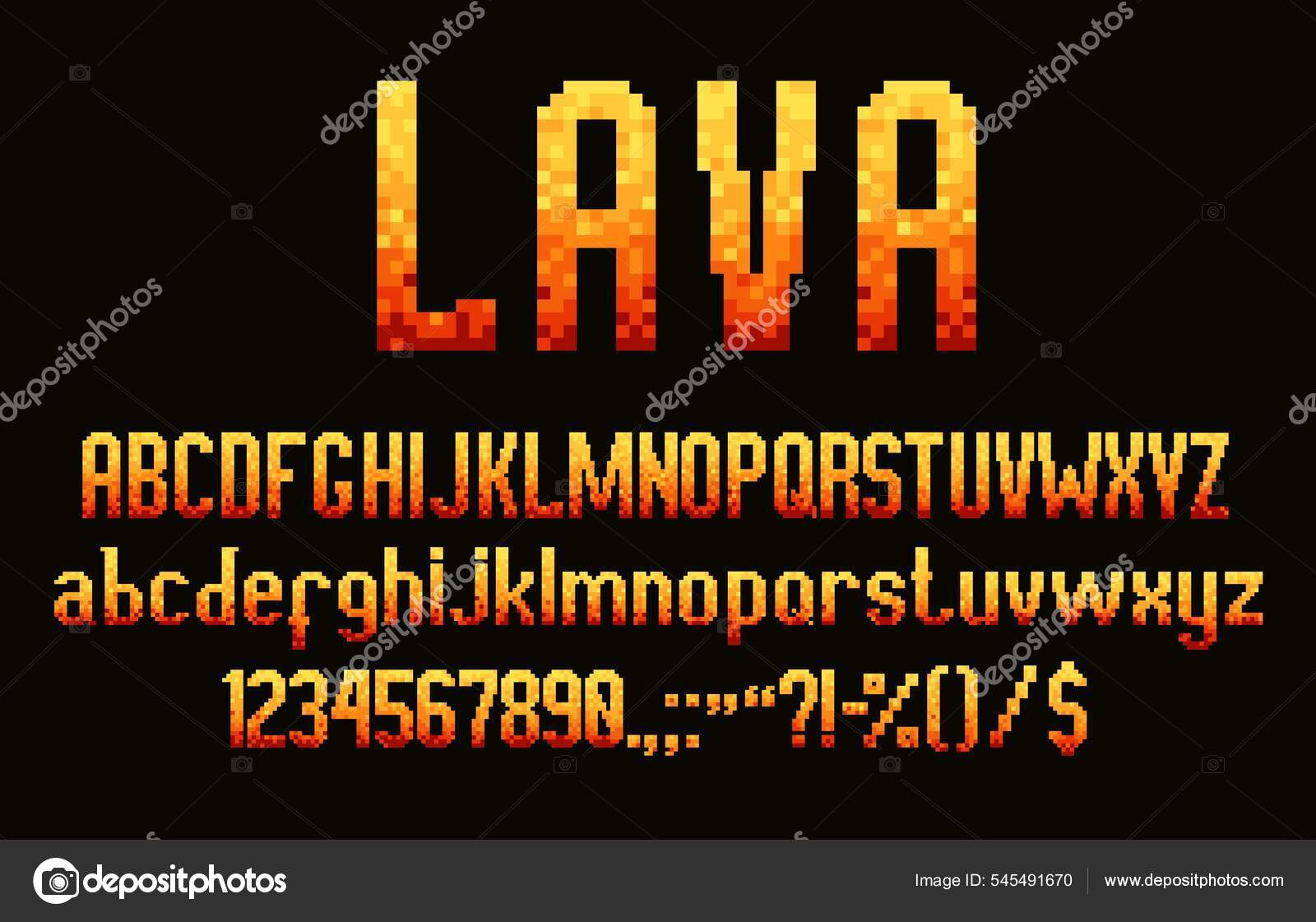 Bit Pixel Font Alphabet Retro Pixel Game Type Letters Digits Vector de ...