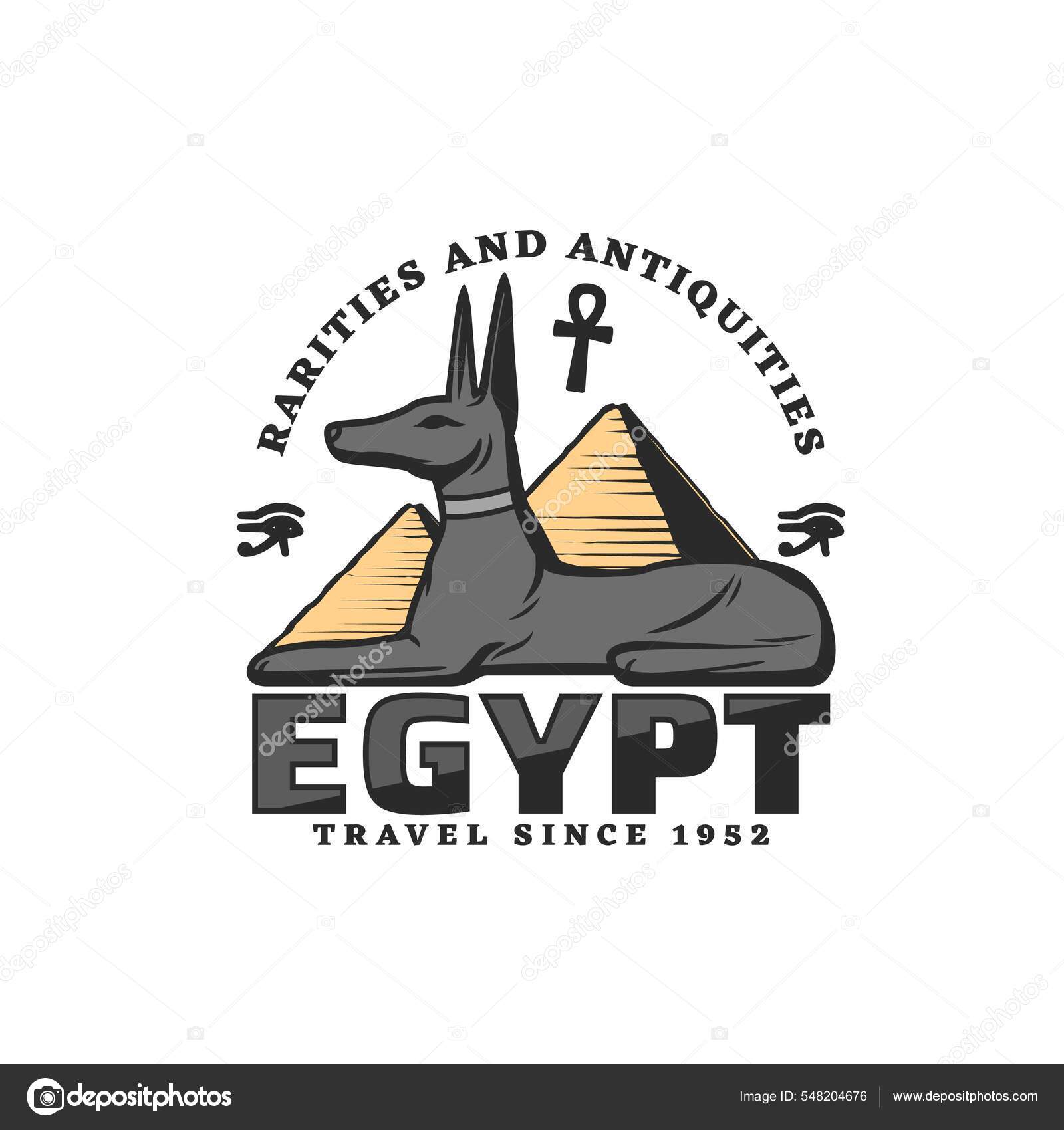 Egypt Travel Icon Anubis God Pyramids Egyptian History Culture Religion ...