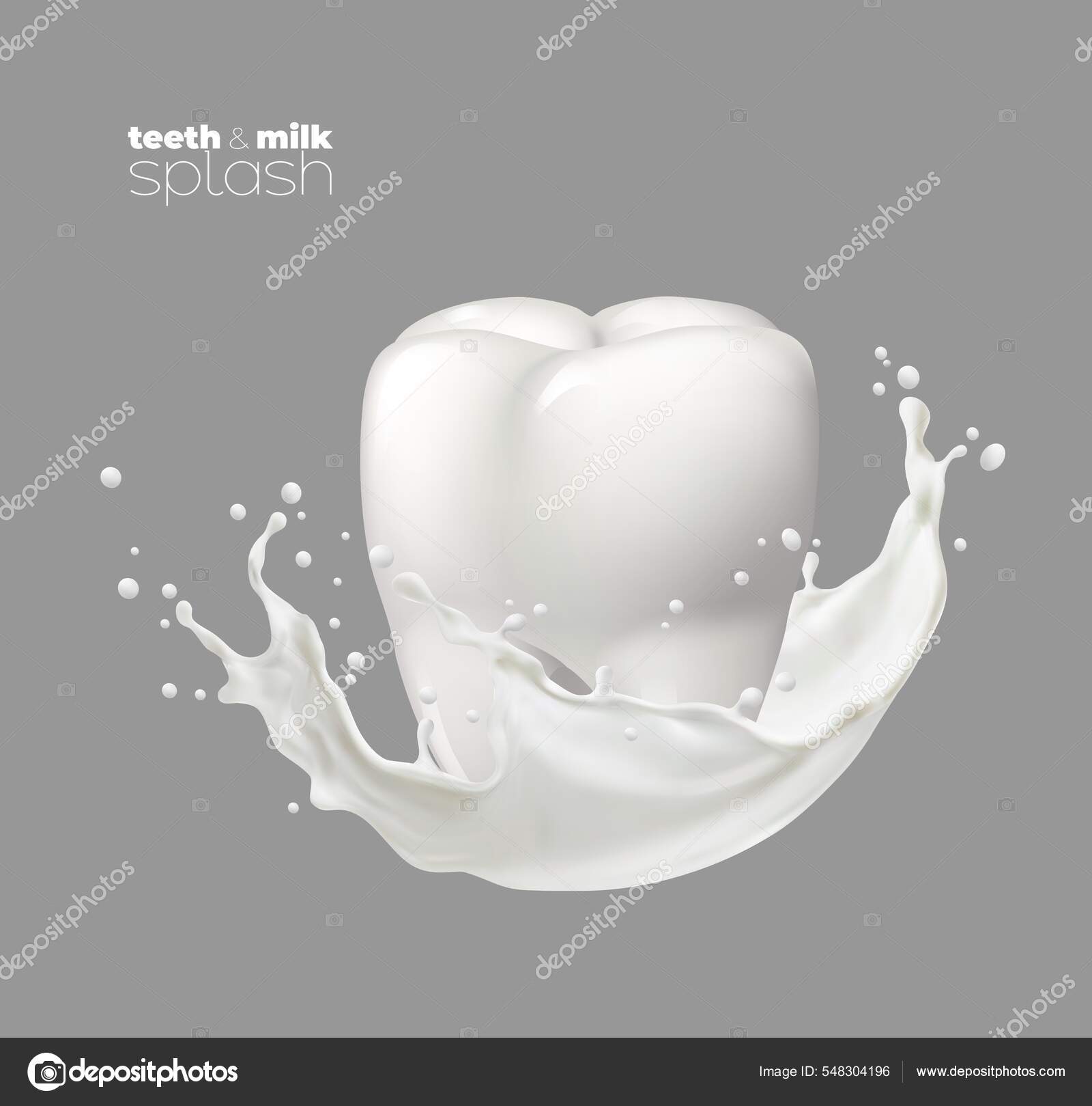 Healthy Tooth White Milk Yogurt Wave Splash Calcium Nutrition Dairy ...