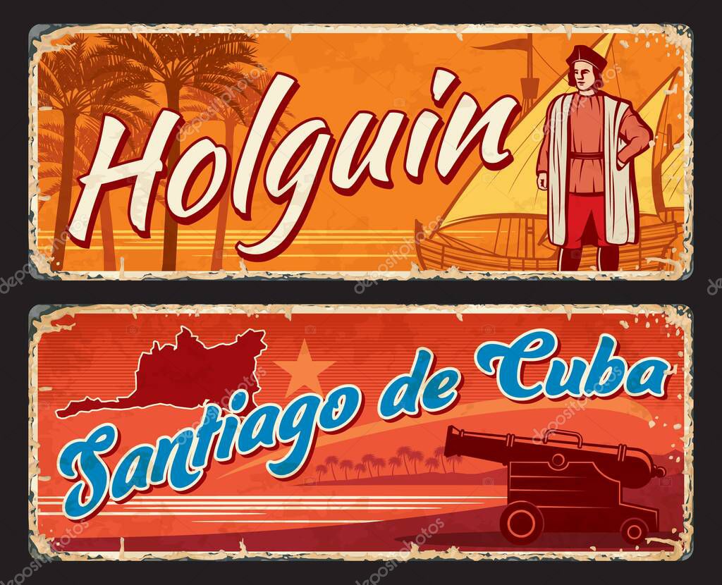 Holguín y Santiago de Cuba Regiones cubanas. Placas de viaje y ...