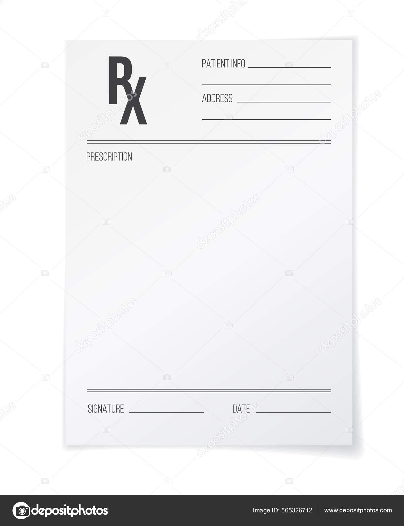 Form Pharmacy Hospital Realistic Vector Paper Blank Sheet Medical ...