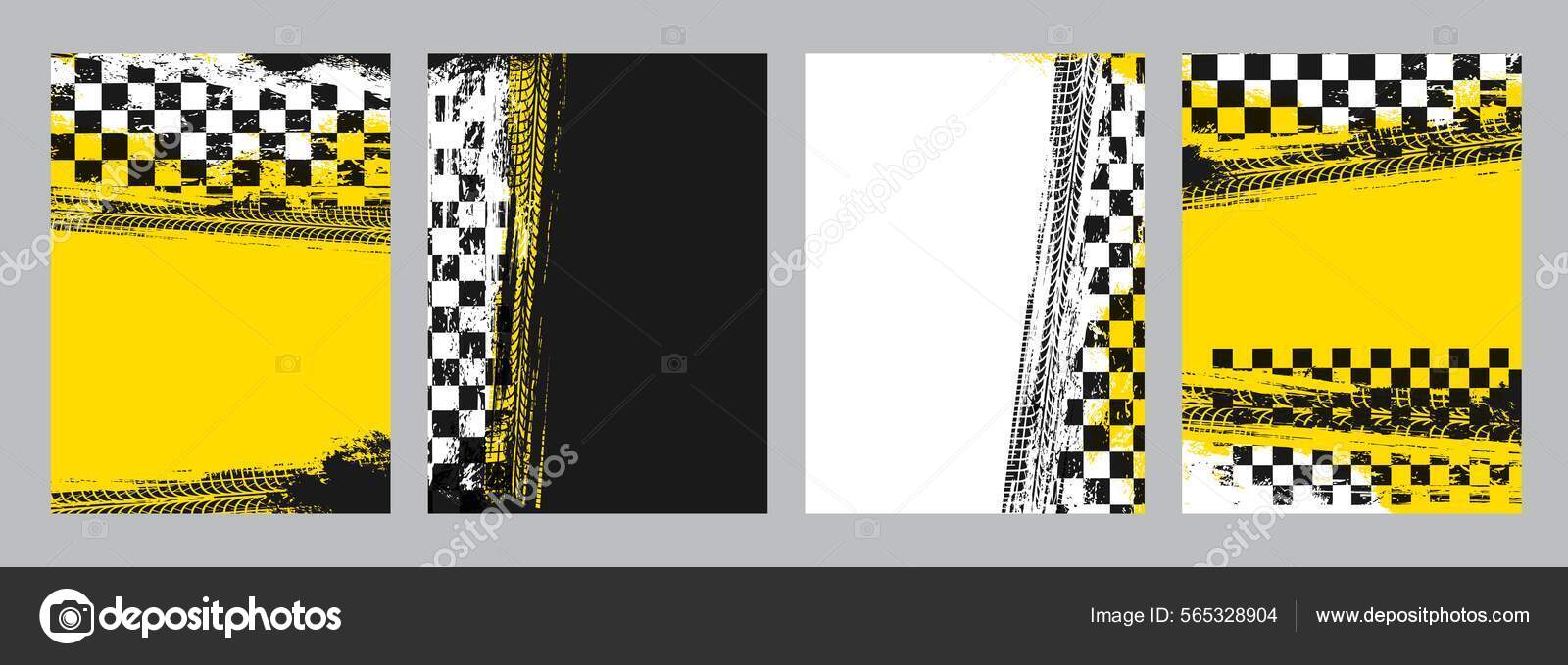 Rally Racing Sport Grunge Background Vector Checkered Flag Tire Tracks ...