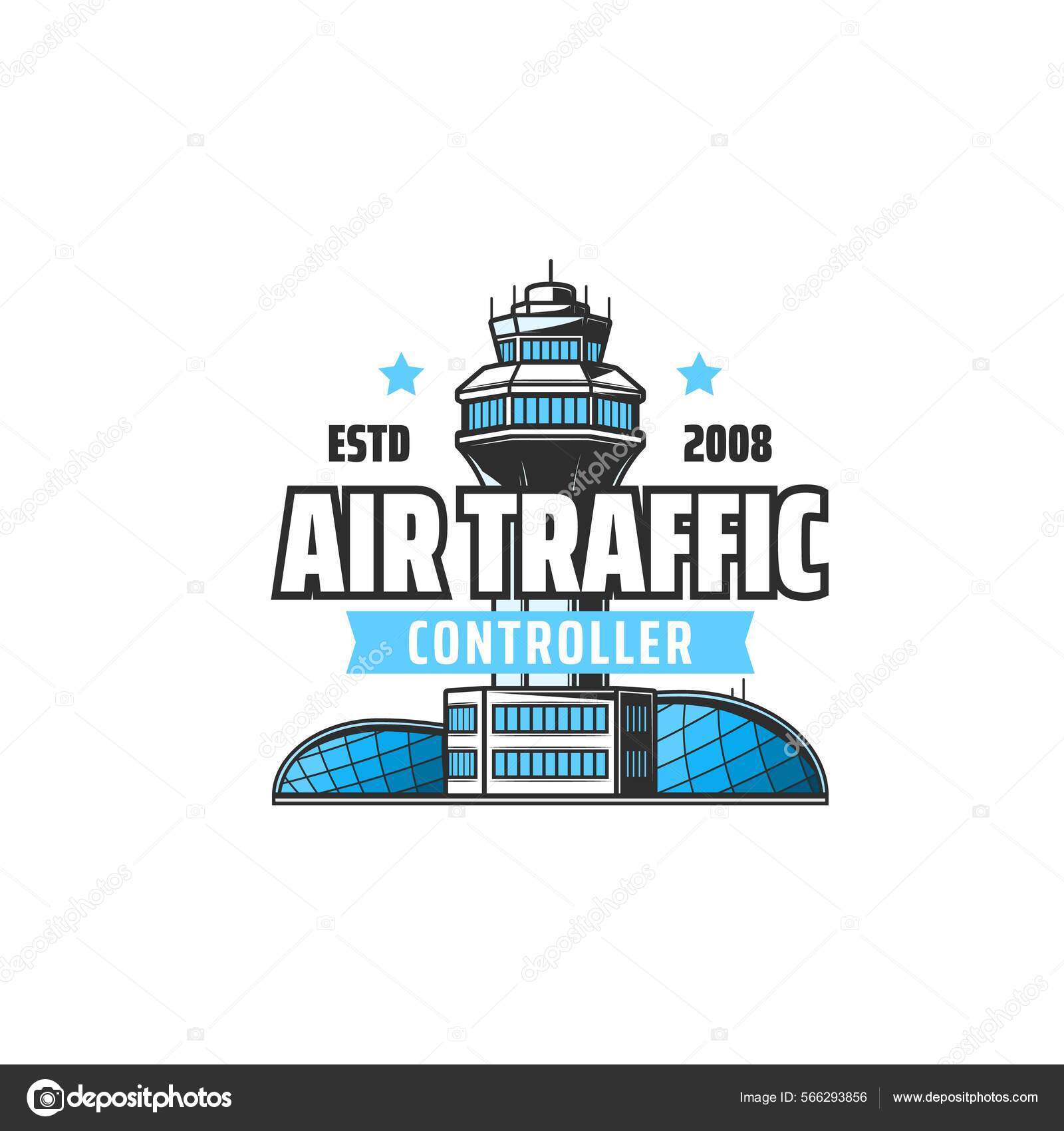 Air Traffic Control Icon Vector Tower Airport Terminal Building ...
