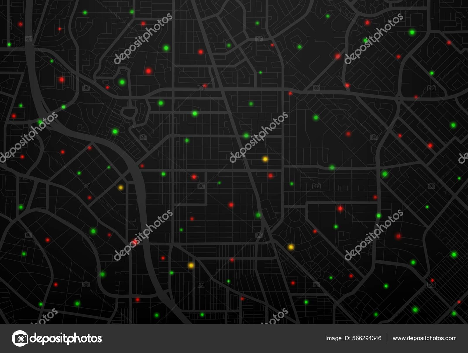 Surveillance Satellite Traffic Tracking City Map Screen Traffic Jam ...