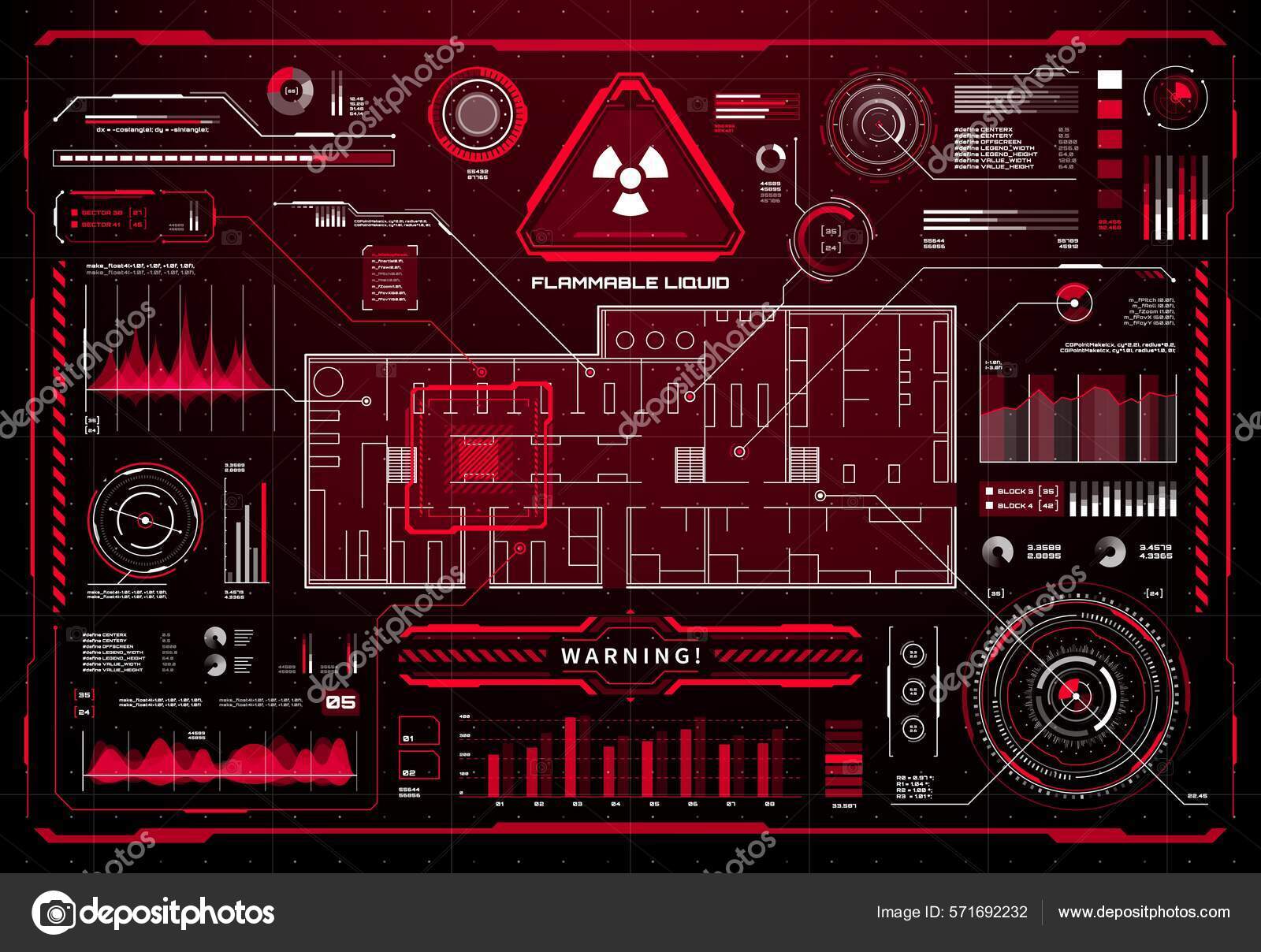 Hud Fire Protection Safety System Display Interface Warning Alert Fire ...