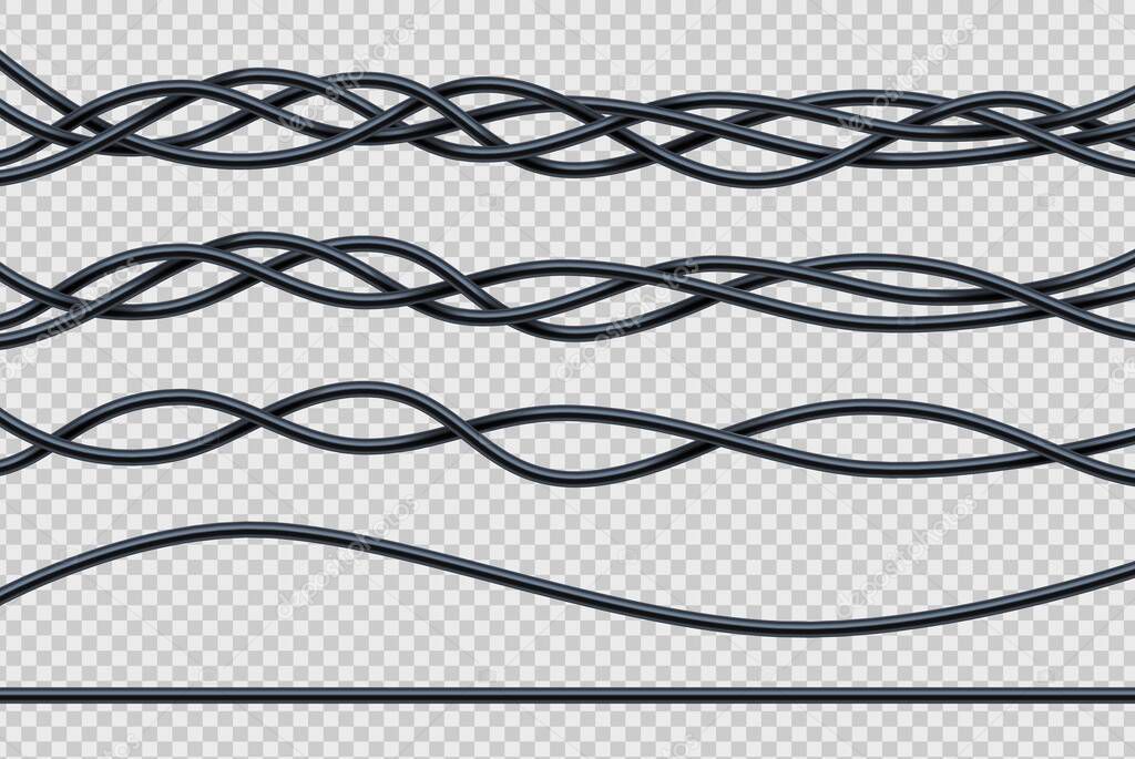 Alambre eléctrico, cable realista, cables flexibles vectoriales 3d ...