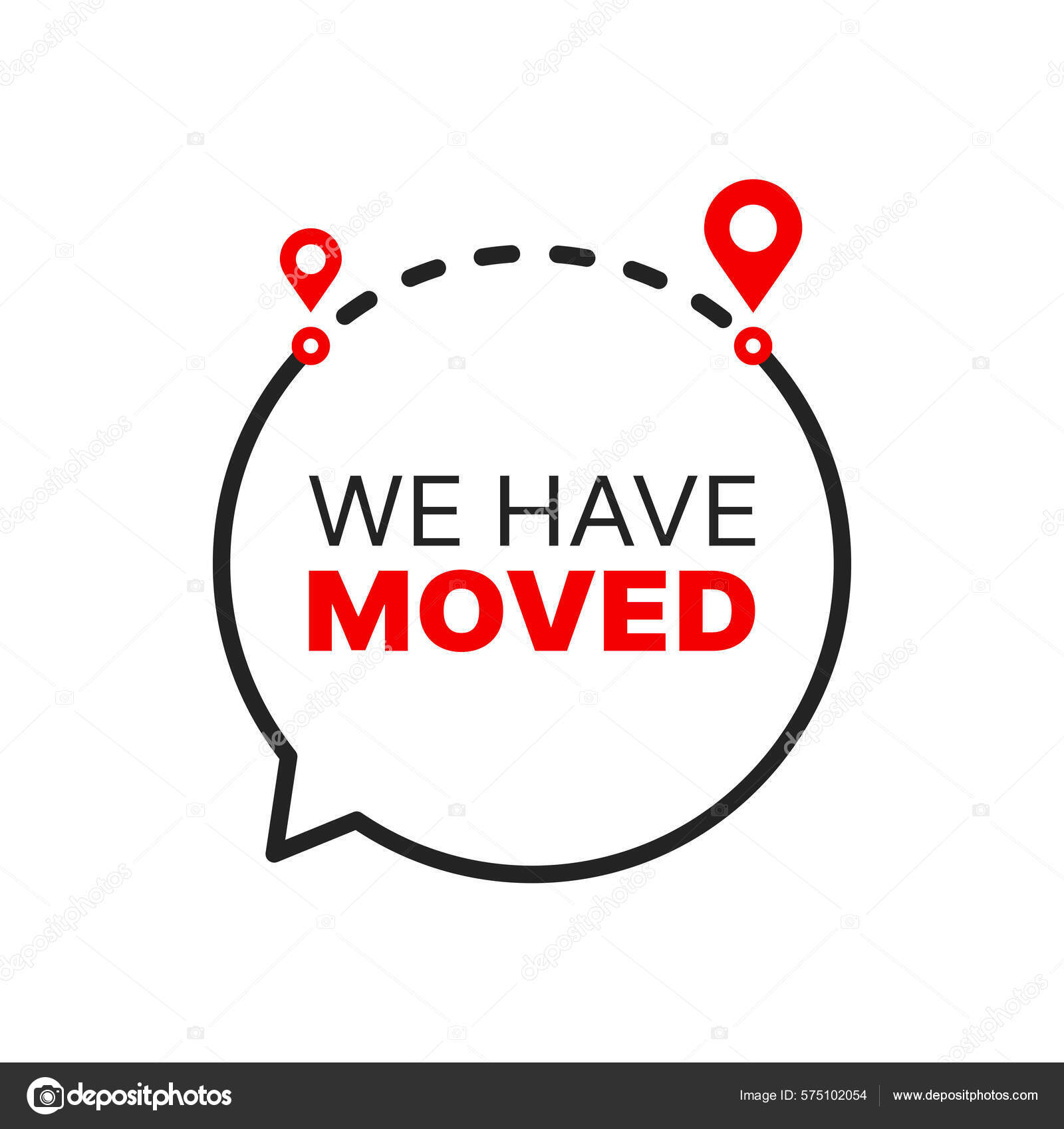 Office Moved Sign We Have Moved Banner Moving Concept Changing Vector