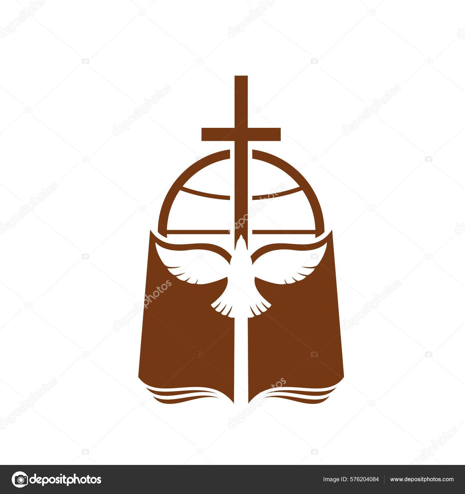 Christian Religion Icon Cross Bible Dove Vector Catholic Orthodox ...