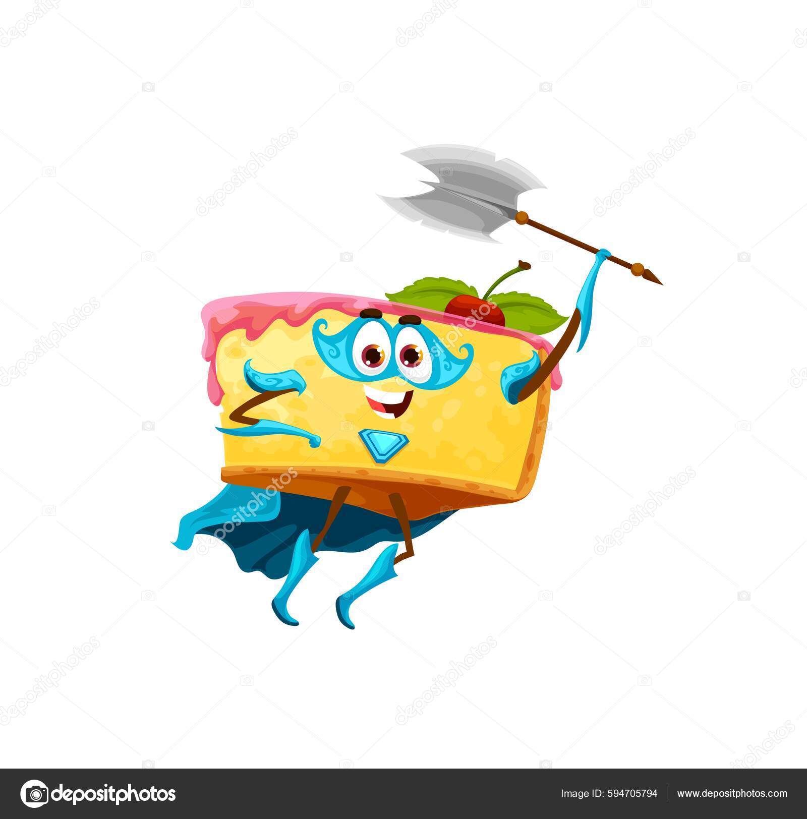 Cartoon Cheesecake Superhero Defender Character Cute Cake Dessert Funny ...
