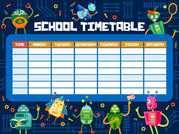 School Timetable Schedule Vector Template Education Planner Sport Frame ...
