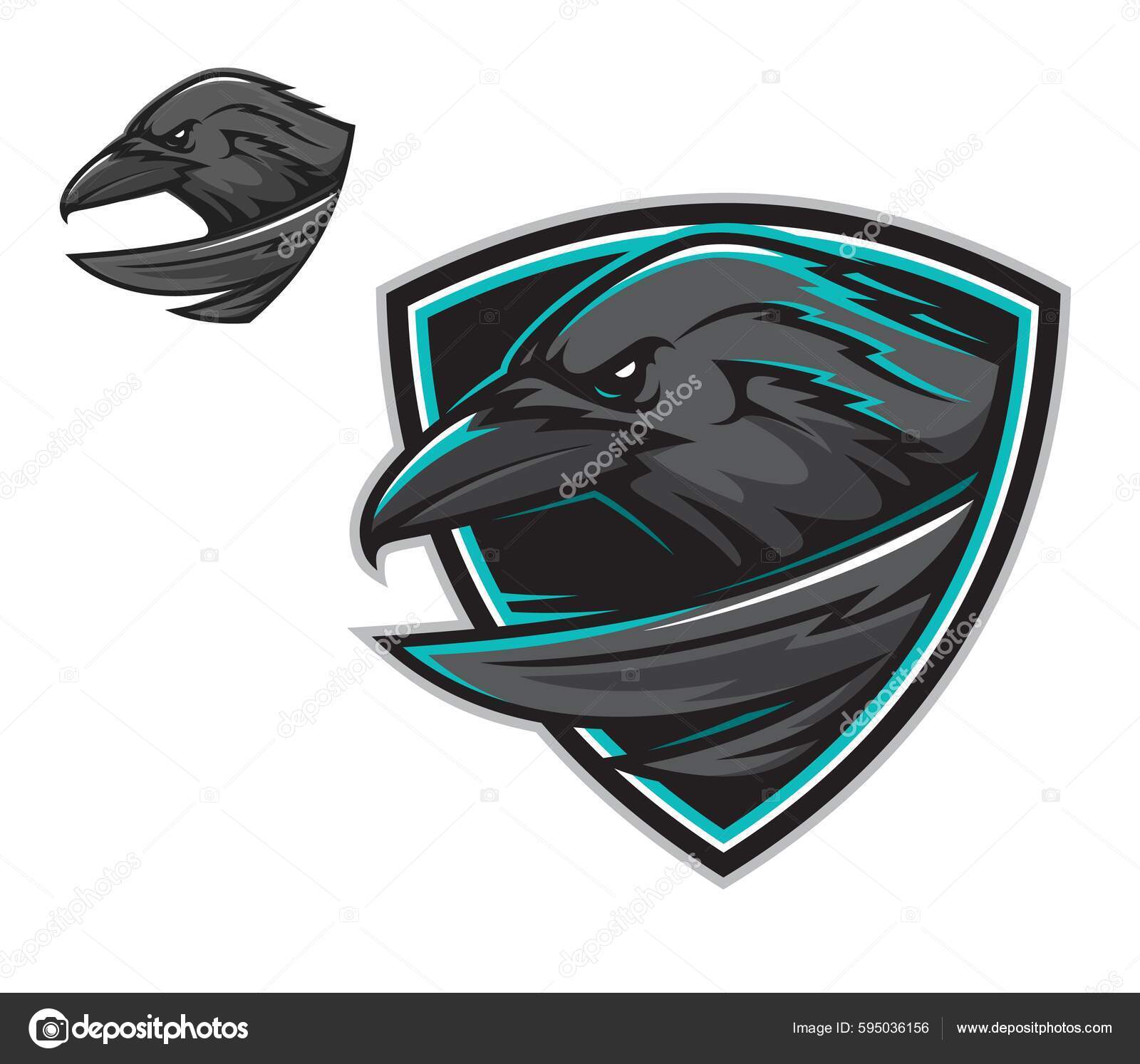Cartoon Raven Mascot Sport Team Club Vector Symbol Basketball Baseball ...