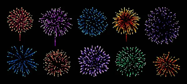 Pixel art firework explosion. 8bit game asset. Party firework explosion ...