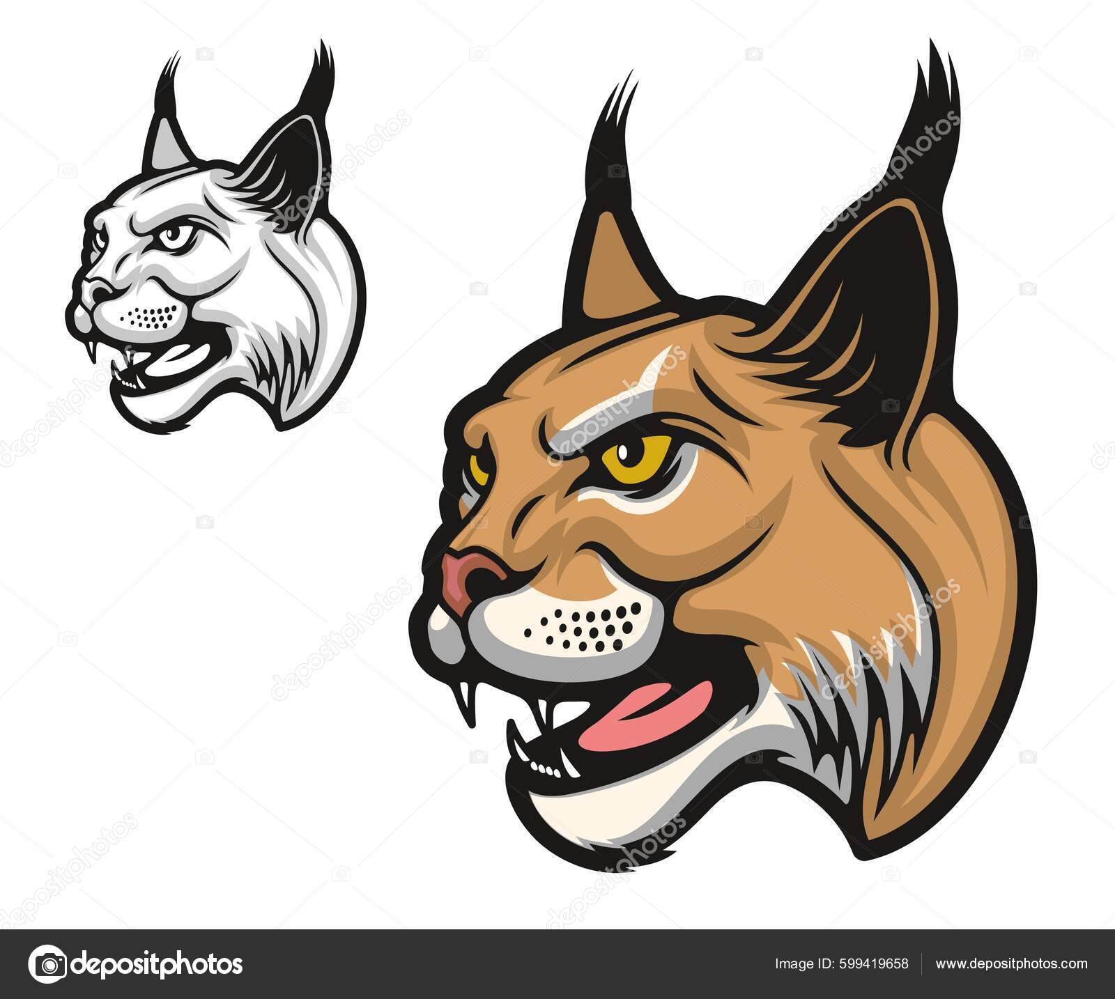 Scared Wildcat Clipart Logo