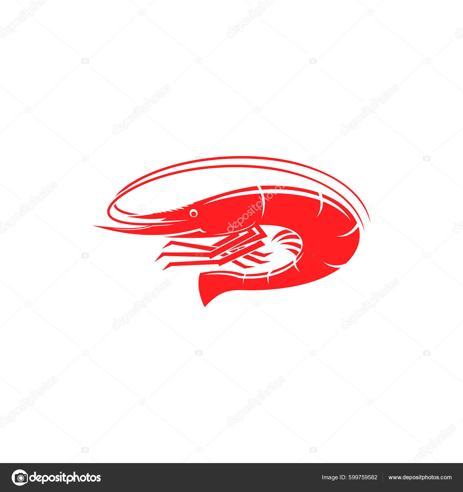 Shrimp Shellfish Crustaceans Isolated Red Prawn Vector Seafood ...