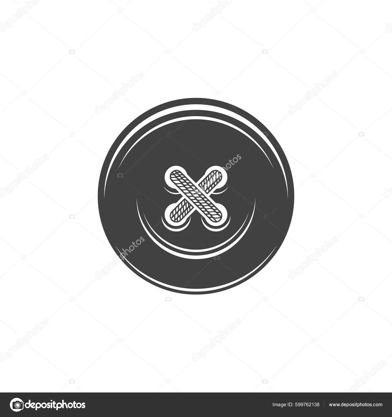 Button Holes Crossed Threads Isolated Monochrome Icon Vector Retro ...