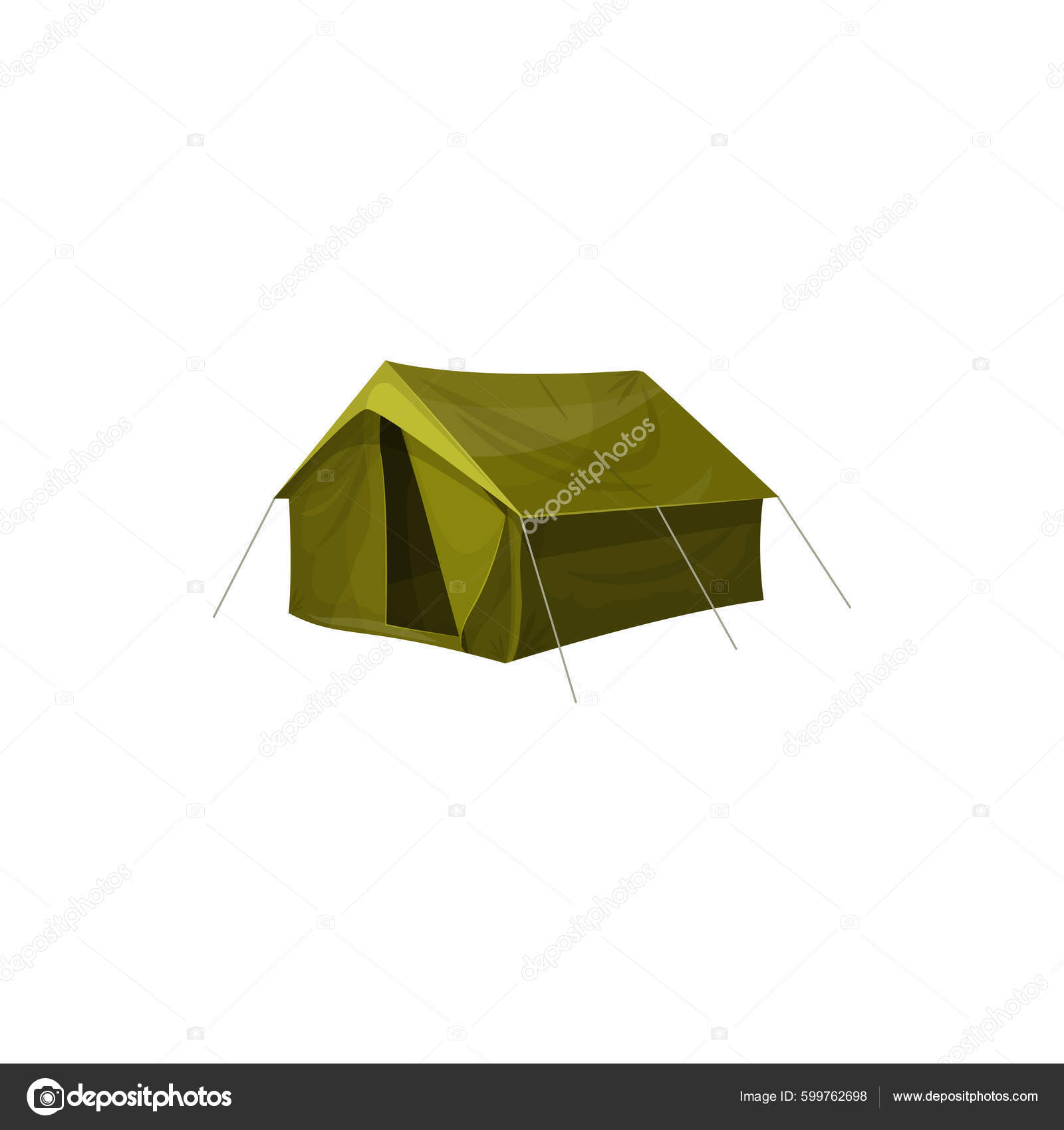Khaki Military Army Tent Camouflage Shelter Soldiers Isolated Realistic ...