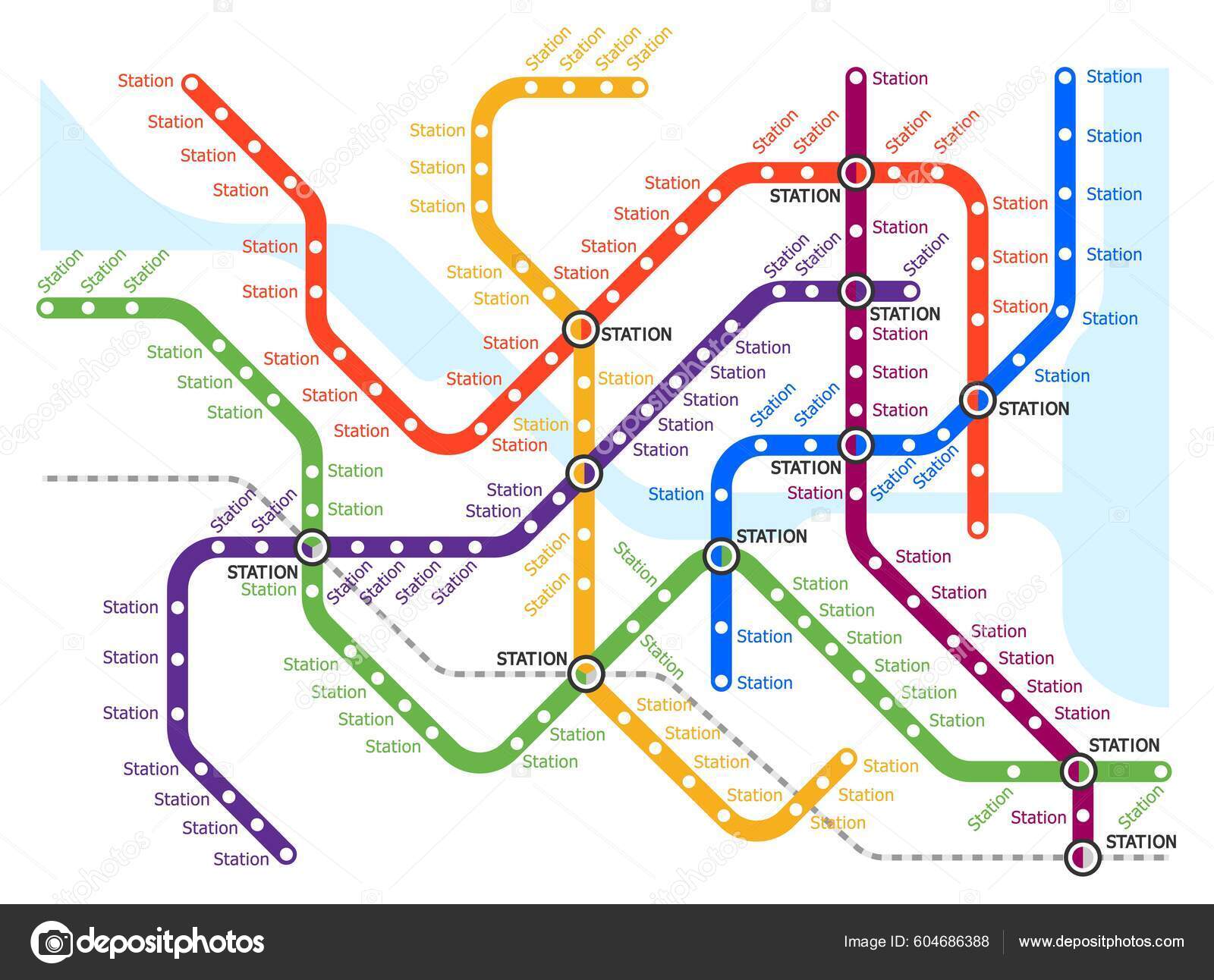 Metro Underground Subway Transport System Map Urban City Railway ...