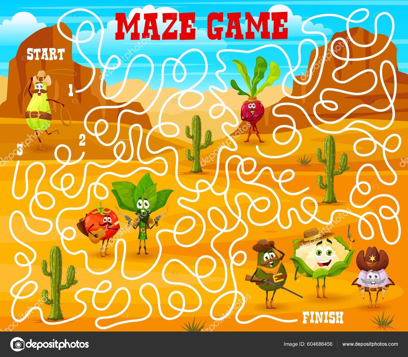 Labyrinth Maze Game Help Sheriff Rangers Find Bandits Robbers Kids ...