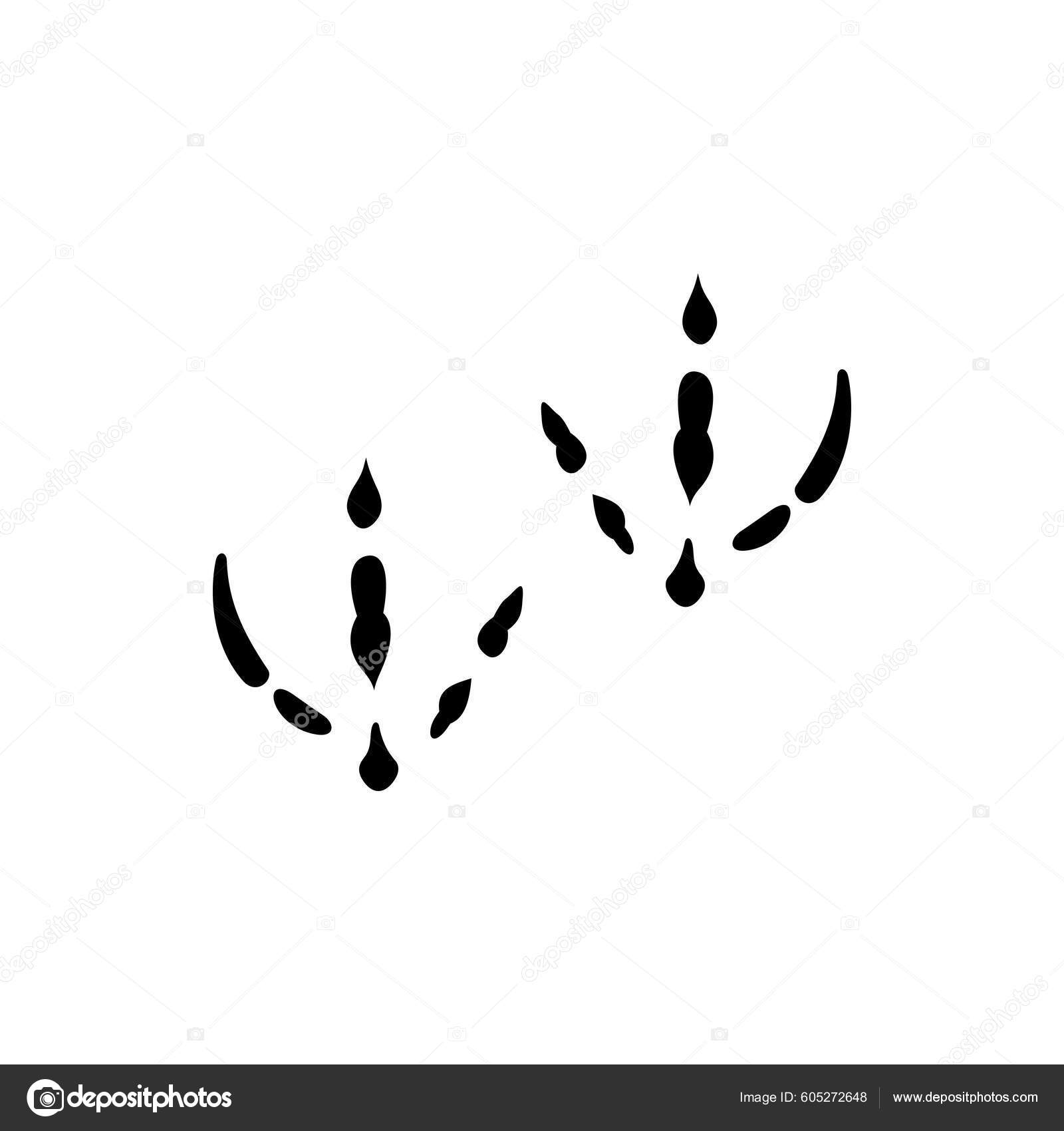 Crow Raven Feathered Animal Footprints Isolated Black Silhouette Icon ...