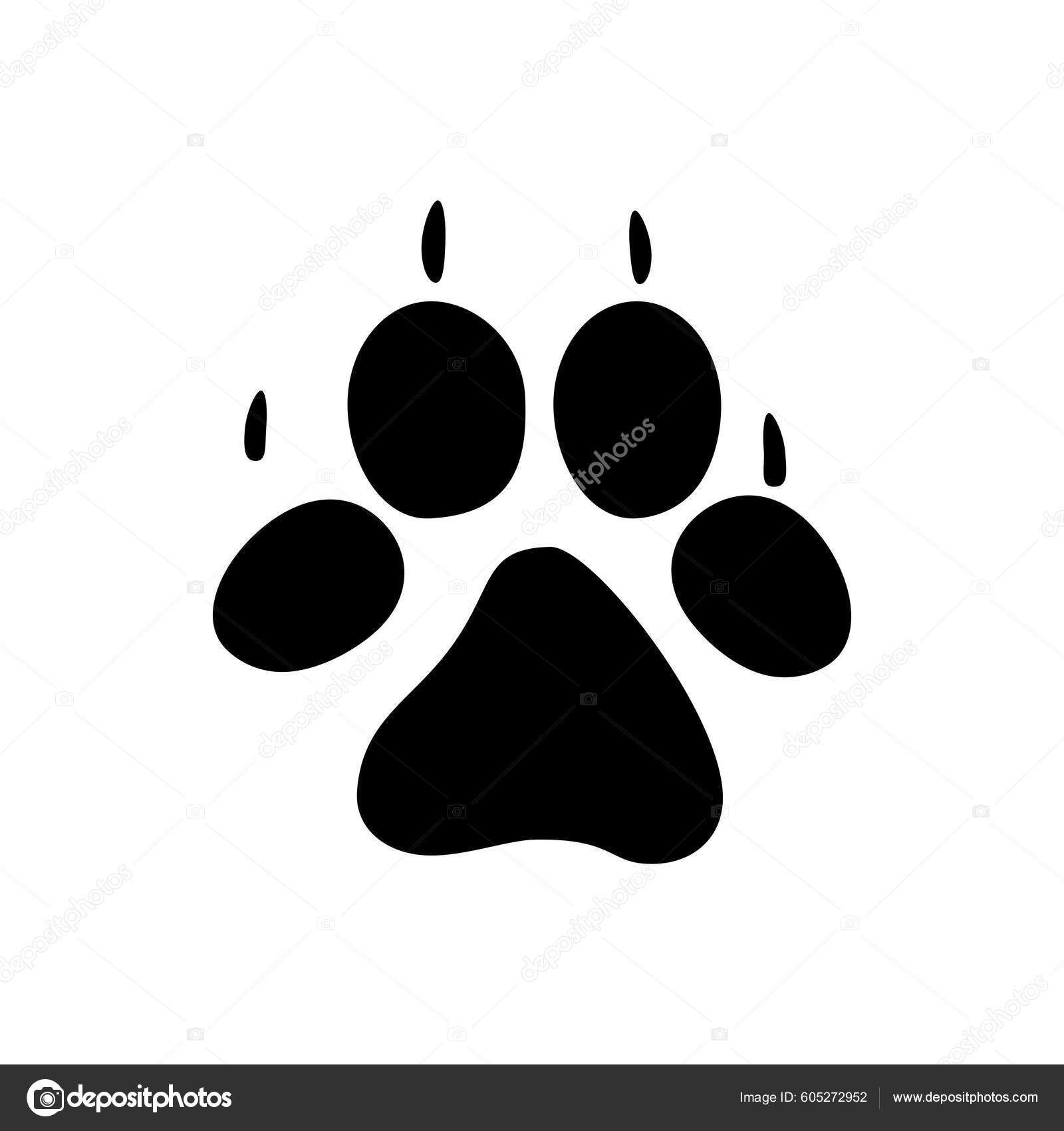 Fox Tracks Footprints Isolate Black Silhouette Icon Vector Savanna ...