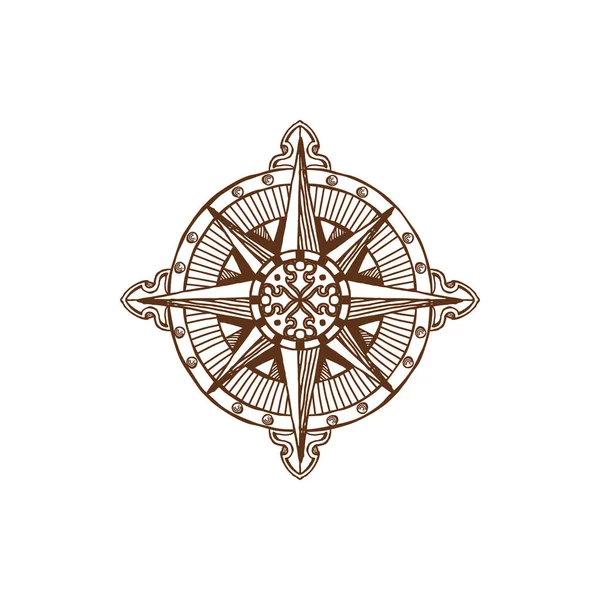 Rose Wind Retro Compass Isolated Windrose Sign Antique Medieval Map ...