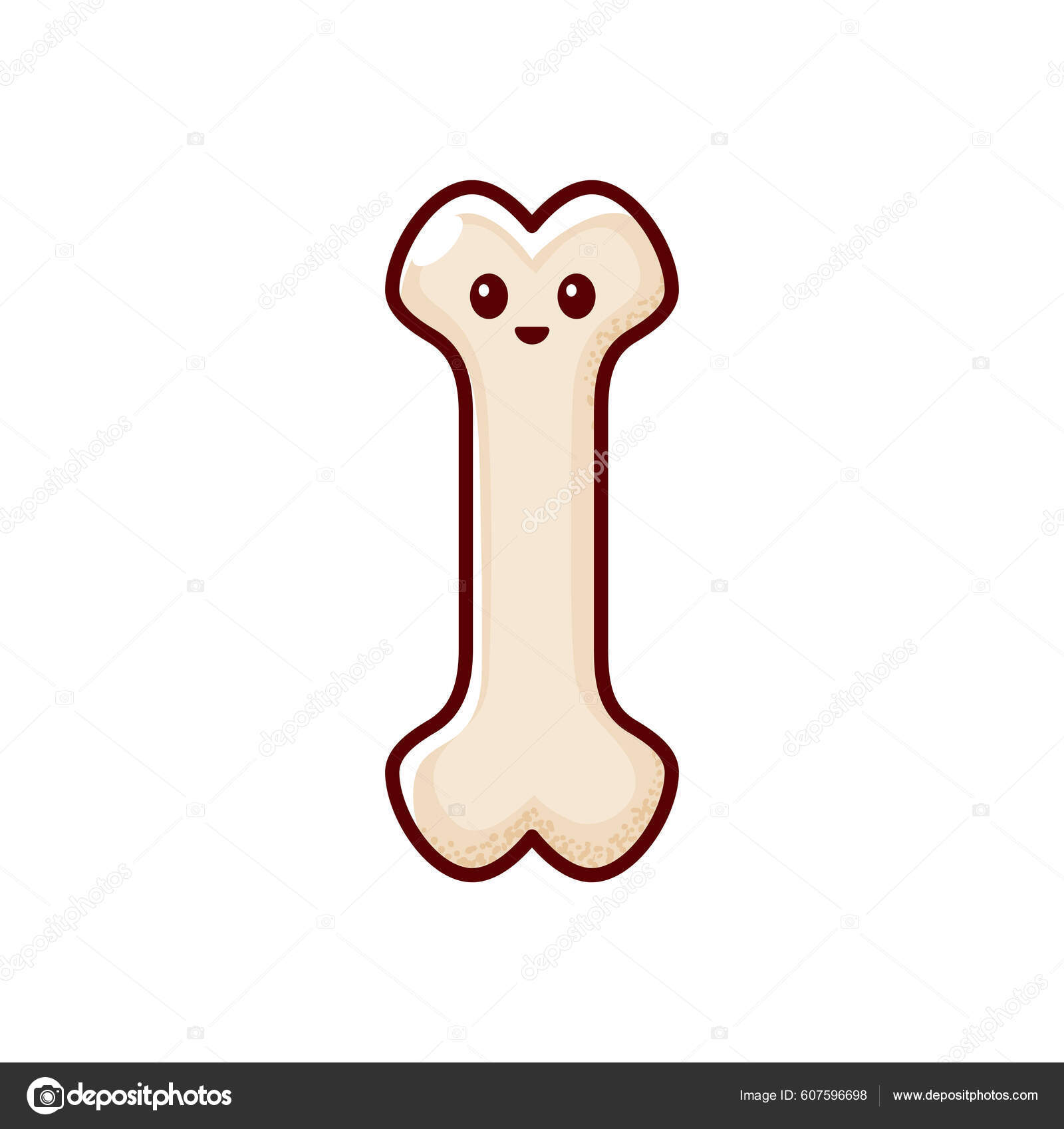 Cartoon Bone Character Funny Human Organ Vector Healthy Bone Cute Stock ...