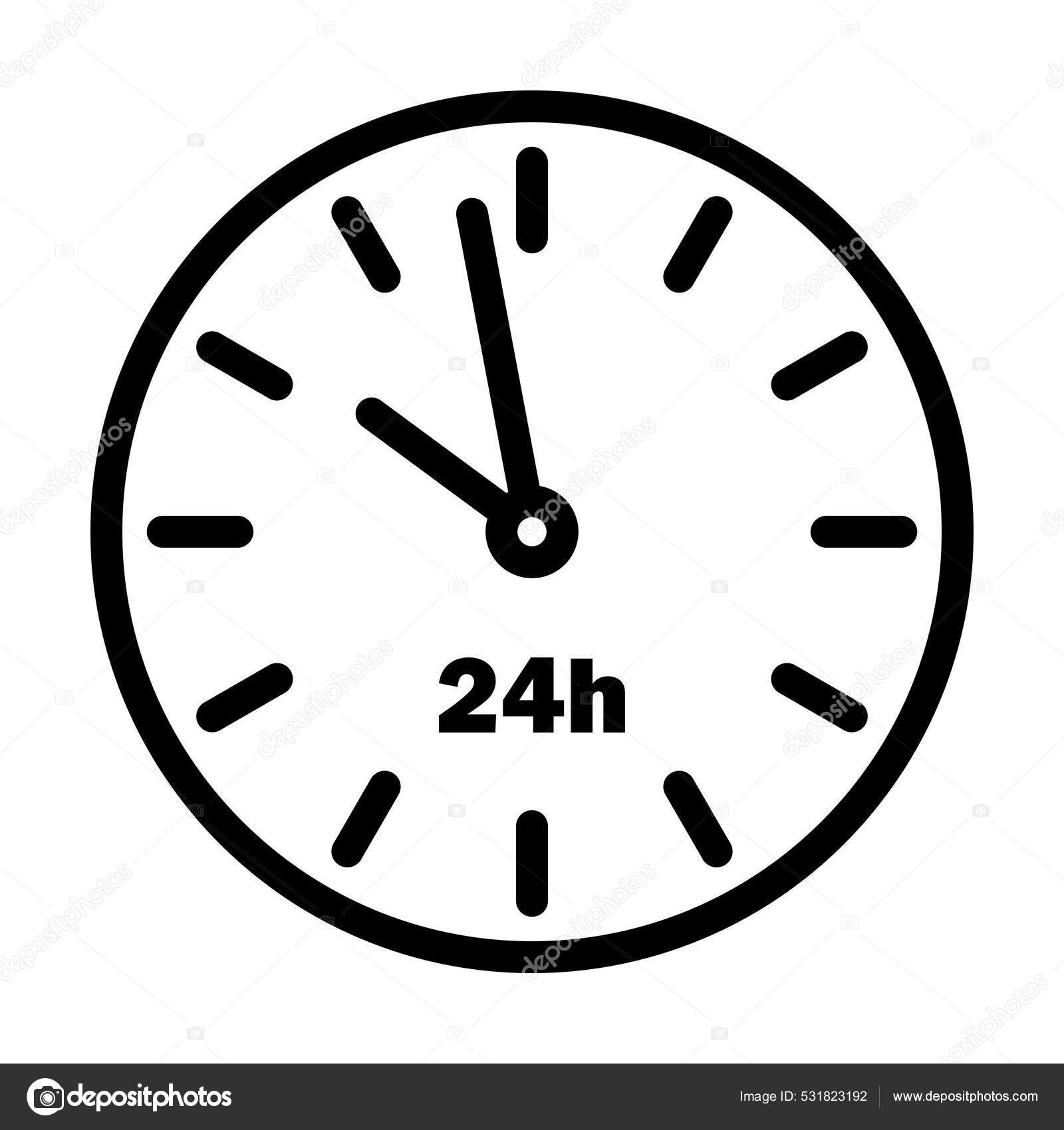 24 Hours Clock Clipart Illustration